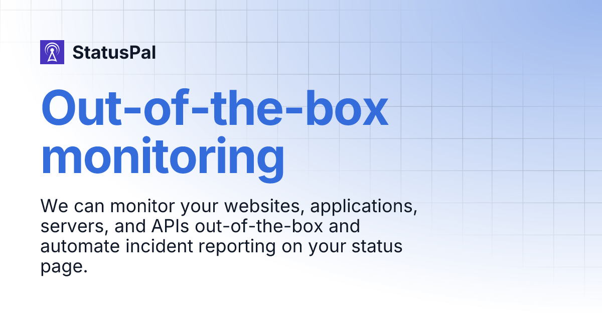 Out-of-the-box monitoring | StatusPal