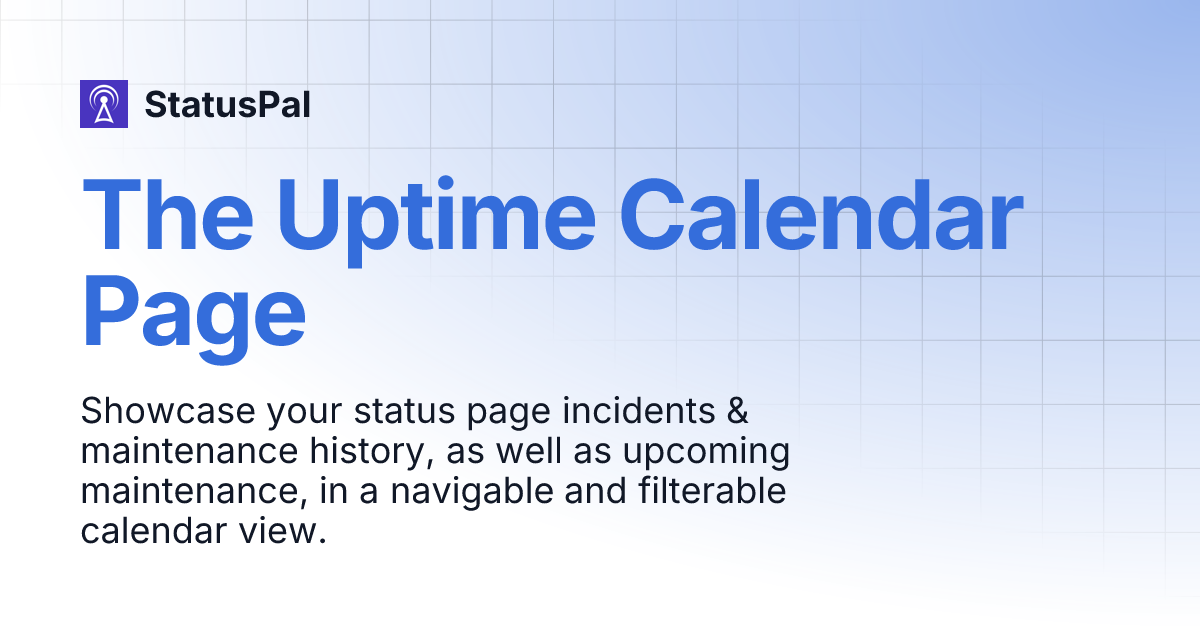The Uptime Calendar Page | StatusPal